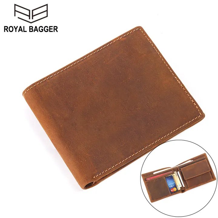 Royal Bagger RFID Card Clip Wallet Genuine Cow Leather Men Short ...