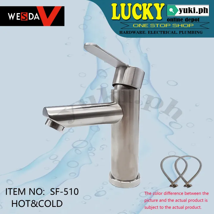SF-510 SUS304 STAINLESS STEEL BASIN FAUCET HOT & COLD | Lazada PH