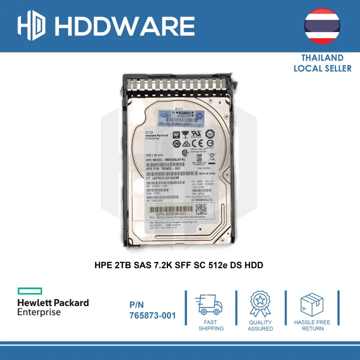 HPE 2TB SAS 7.2K SFF SC 512e DS HDD // 765873-001 // 765466-B21 ...