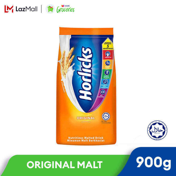 Horlicks Original Nutritious Malted Drink Refill Pack 900g | Lazada