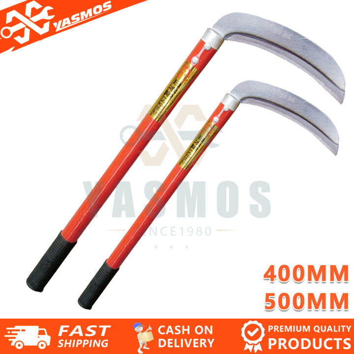 400 - 500MM Gardening Long Hand Sickle Heavy Duty ( With 1 Pair Of ...