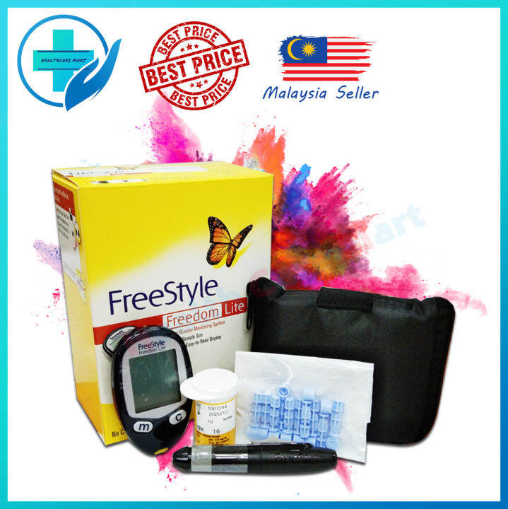 FreeStyle Freedom Lite Glucometer Blood Glucose Meter With 10s Strip ...