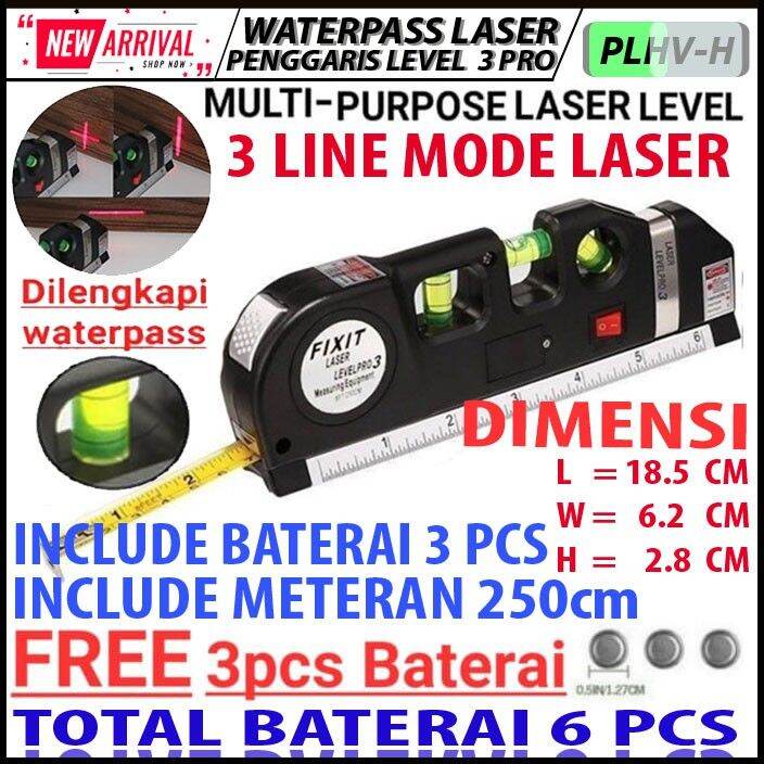 FIXIT 250CM PENGGARIS METERAN WATERPASS DIGITAL PENGGARIS LASER ...