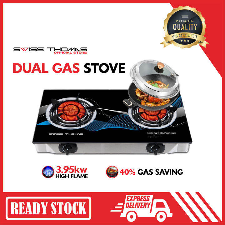 MurahLiving Tempered Glass Infrared Burner Gas Stove Cooktop LPG Gas ...