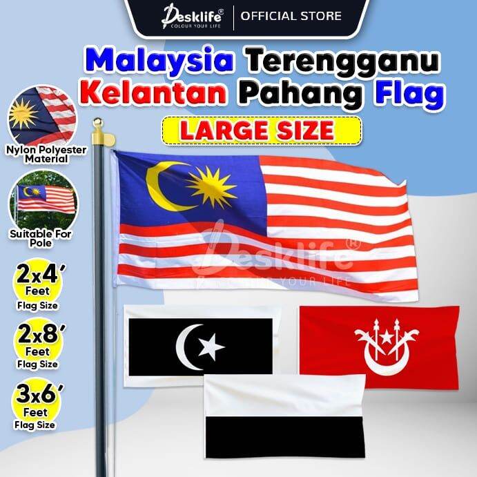 Desklife 2x4/2x8/3x6 Bendera Malaysia Merdeka Jalur Gemilang Flag Polyester Bendera Pahang ...