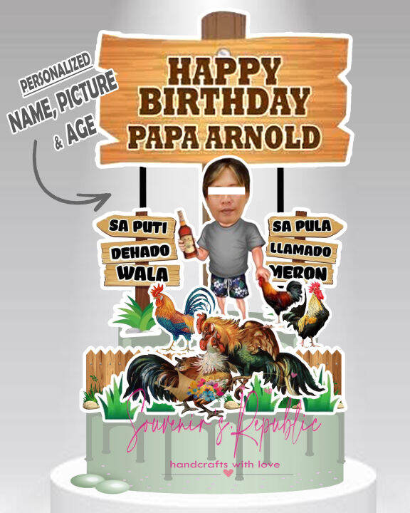 Talpak Sabong Theme Personalized Cake Topper Set | Lazada PH