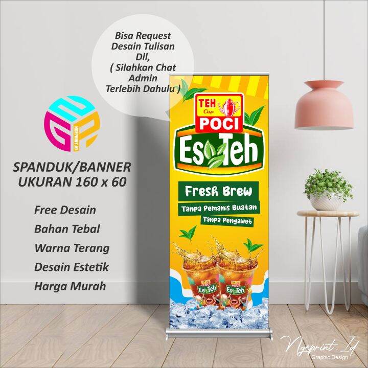 Spanduk/Banner Minuman Berdiri Poci Ukuran 160 x 60 | Lazada Indonesia