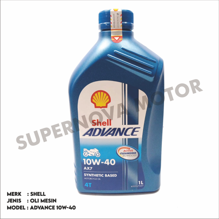 OLI SHELL ADVANCE 4T AX7 10W-40 KEMASAN 800 ML 1 LITER | Lazada Indonesia