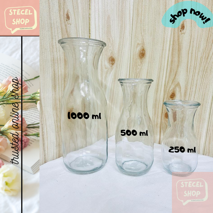 Gelas Carafe 250 ml / 500 ml / 1000 ml | Pitcher Kaca | Milk Jug | Lazada Indonesia