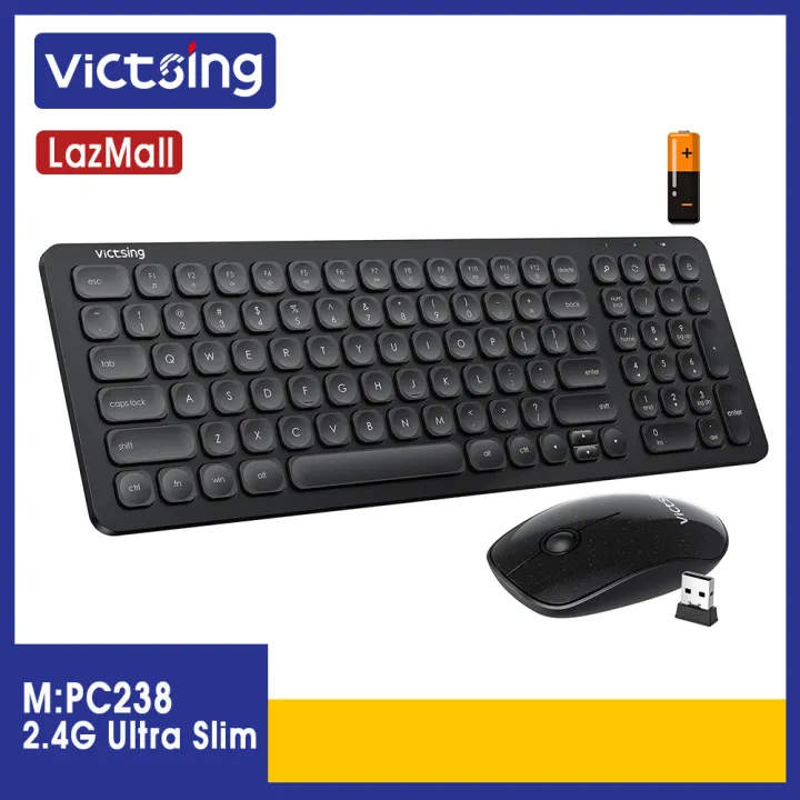 VicTsing PC238 Compact Wireless Keyboard and Mouse Combo,2.4G Ultra ...