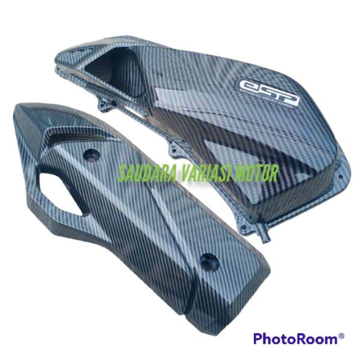 paket cover carbon pcx 160 new tutup filter hawa+tutup knalpot carbon ...