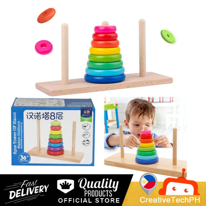 Tower of Hanoi Wooden Toys For Kids | Lazada PH