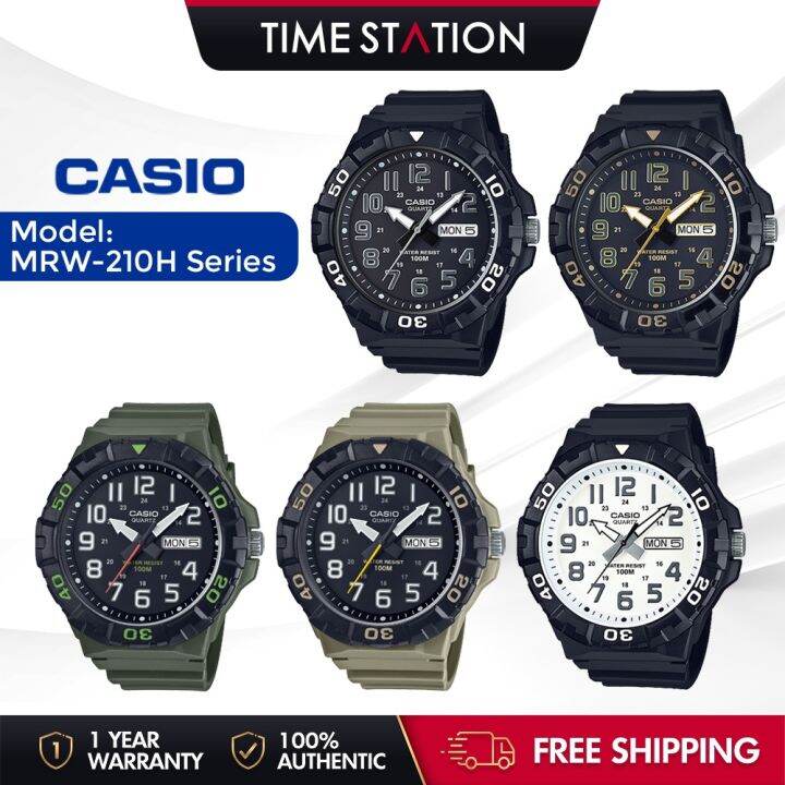 CASIO MRW-210H SERIES Fashion Analog Big Case 100m Water Resistant Date ...