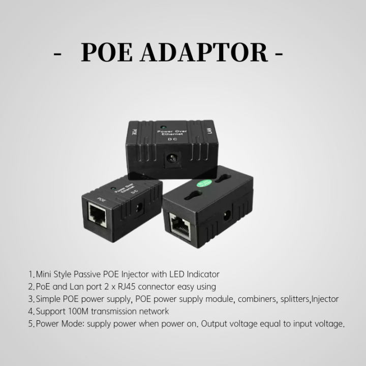 EAST GATE 10M/100Mbp Passive POE Power Over Ethernet RJ45 Injector ...