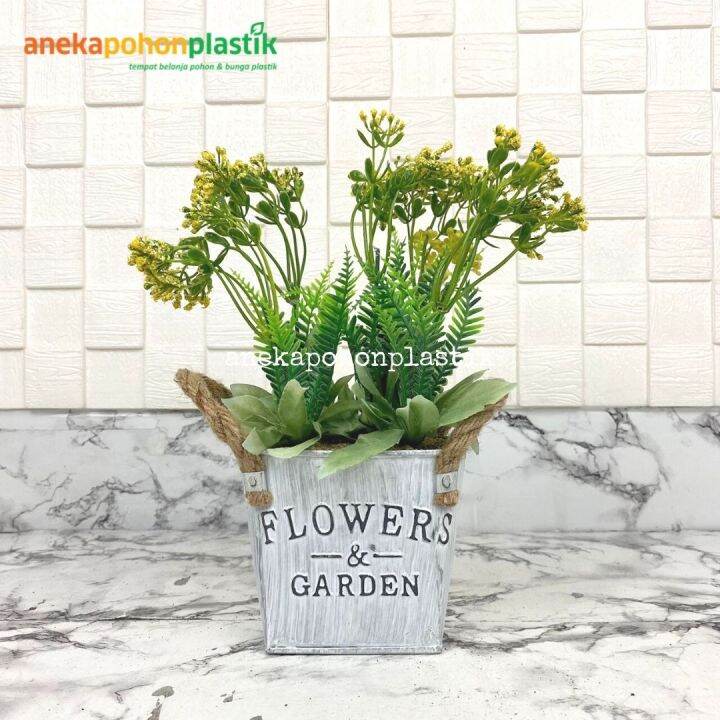 Tanaman Hias Bunga Abadi Edelweiss Jawa Ilalang Artificial Pot Flower ...