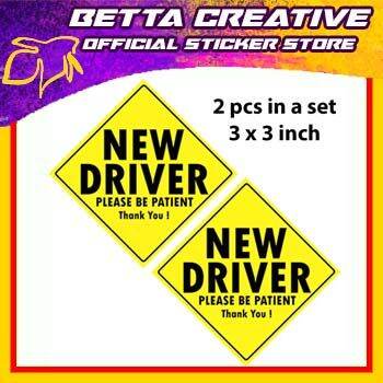 Small Stickers - New Driver On Board 2 pcs Motor / Helmet / Laptop ...