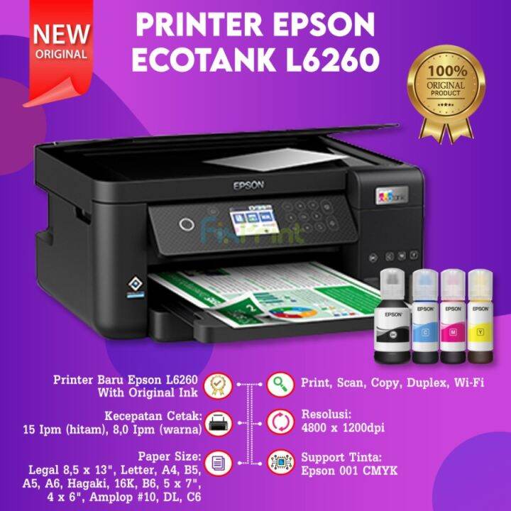 Printer Epson L6260 Print Scan Copy WiFi Duplex Ecotank Inktank ...