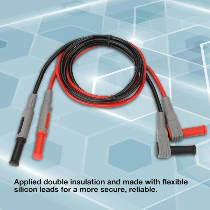 P1033 สายทดสอบปลั๊กกล้วย 4 มม. ฉีดขึ้นรูปมุมขวาเป็นสายมัลติมิเตอร์แบบ ...