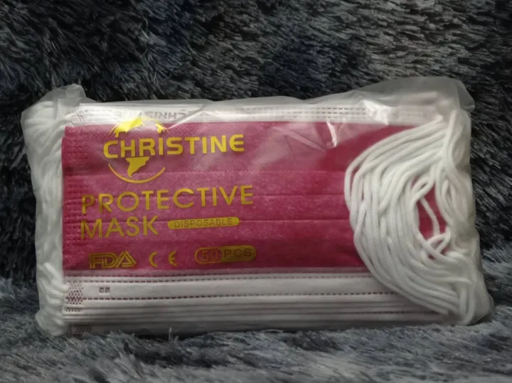 CHRISTINE face mask with marking 50pcs disposable 2021 Facemask | Lazada PH