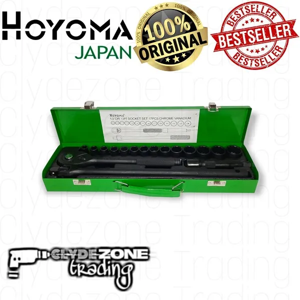 HOYOMA 17PCS 1/2"DRIVE SOCKET WRENCH SET 12POINT | Lazada PH