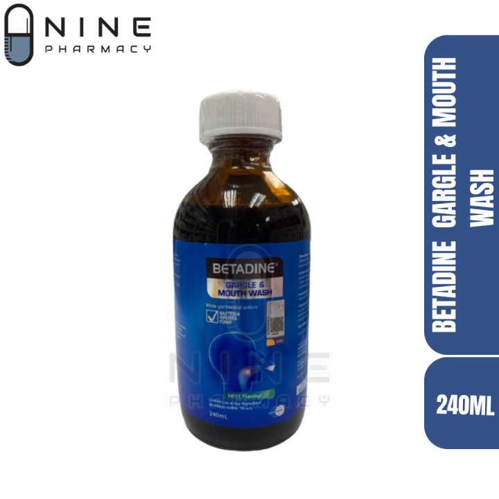 Betadine Gargle & Mouthwash 240ML (Helps Stop Sore Throat Fast) EXP:03/ ...
