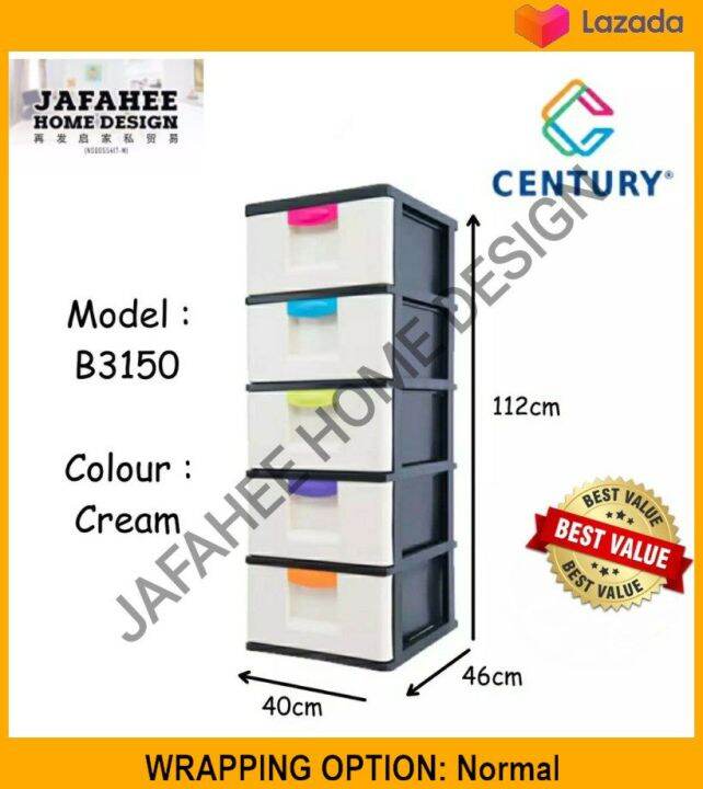Century 5 Tier Plastic Drawer / Plastic Cabinet / Storage Cabinet B3150 ... Century 5 Tier Plastic Drawer / Plastic Cabinet / Storage Cabinet B3150 ...