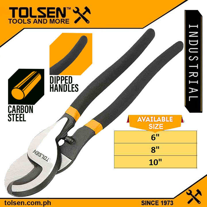 Tolsen Industrial Grade Cable Cutter (6" 8" 10") Dipped Handle | Lazada PH