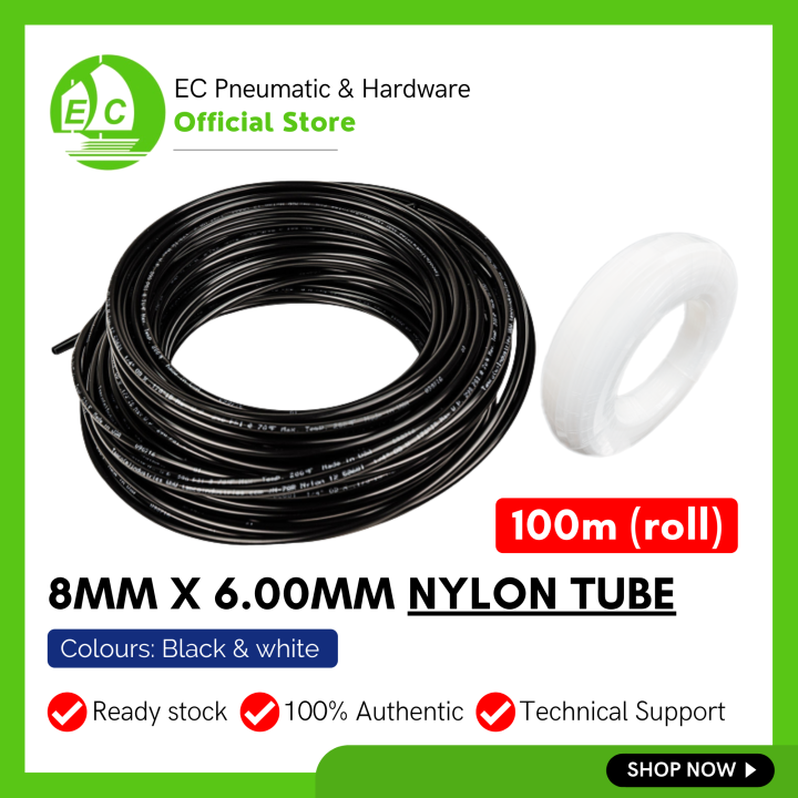 8MM x 6.0MM x 100m (roll) Nylon Tube High Pressure Nylon Tubing Nylon Hose Nylon Air Hose Nylon ...