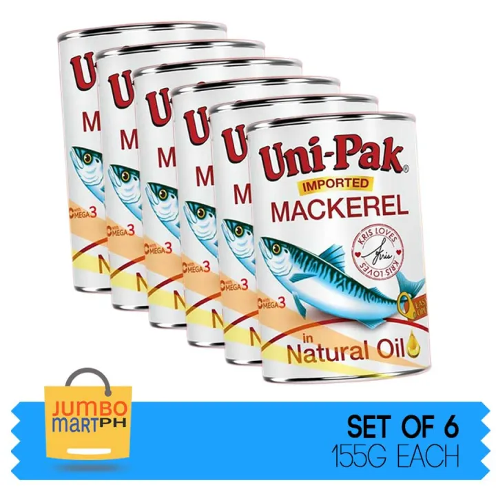 UNI-PAK MACKEREL IN NATURAL OIL 155G / SET OF 6 | Lazada PH