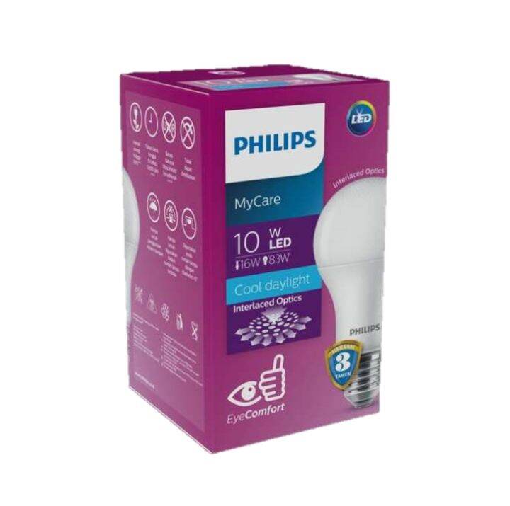 PHILIPS EYE COMFORT LEDBULB 10W E27 6500K 1055LM 230V | Lazada