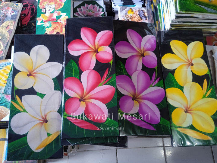 Lukisan Bunga Etnik Kamboja Jepun Frangipani Klasik Handmade Bali ...