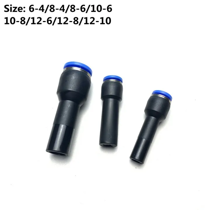 10x Pneumatic 4MM 6MM 8MM Tube Hose Plug in Reducer One Touch Air ...