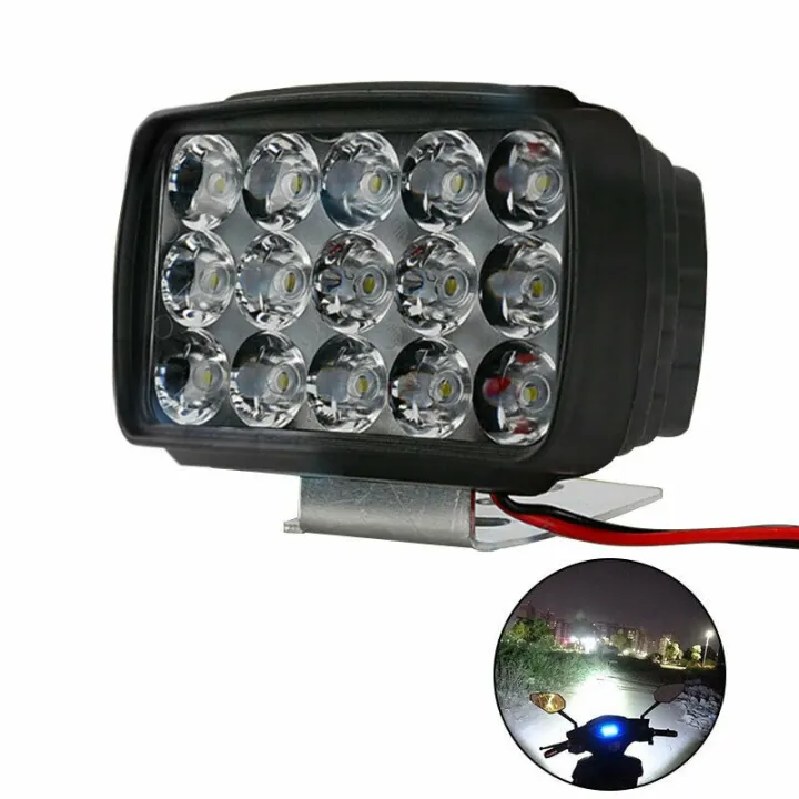 1 Pcs Motorcycle Headlight Spot Light 15 Led 1000lm Motos Atv Utv