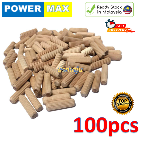 DSMAJU 100pcs Wood Dowel Pin Wood Plug Wood Pin Wood Connector ...