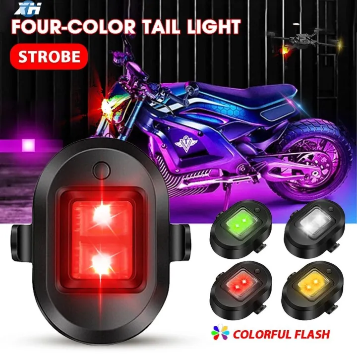 Redwokea 4/7colors Magnet Bicycle Tail Lights Flashing Aircraft Lights Cruise Flashing Lights ...