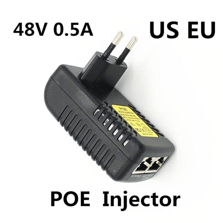 EU plug POE Power adapter Input AC 100-240V Output DC48V 0.5A for DAHUA ...