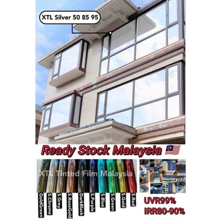 Tinted Silver 50 85 95 Tinted Rumah/Tinted Tingkap Rumah/Tinted Sliding door/Window Film/home ...