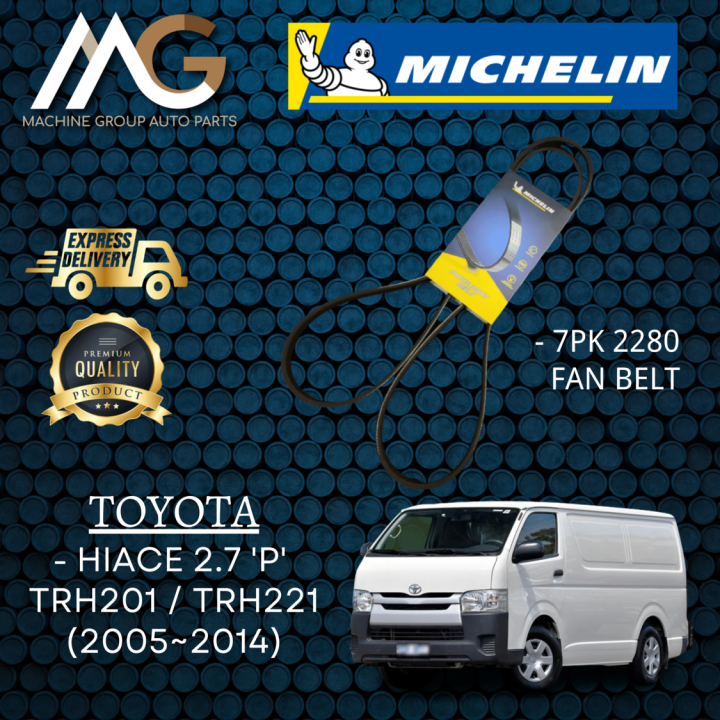 Michelin Belt Toyota Hiace 2.7 'P' TRH201 / TRH221 (2005-2014) 7PK 2280 (Fan belt) Made in ...