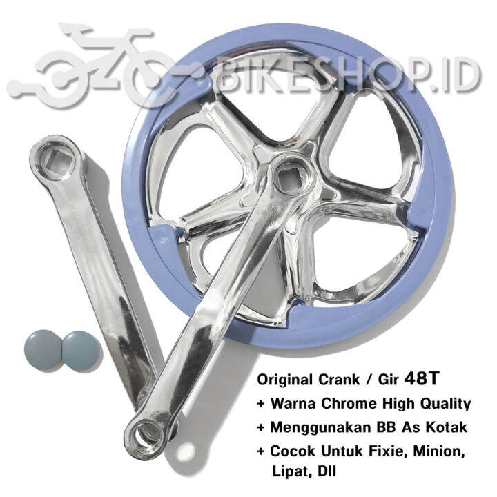 Gir Gear Crank Sepeda 48T Single 1 Susun Lipat Minion MTB Fixie Chrome ...