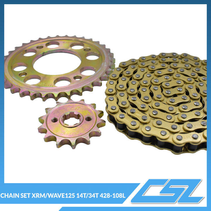 CSL Motor Parts Japan Chain Set for Honda XRM/WAVE125 14T/34T 428-108L ...