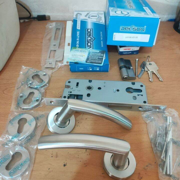 Laver handle, handle pintu merk Dekkson tipe LHTR DKS 0820 SSS Komplit ...