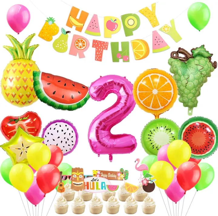 JOYMEMO Twotti Fruity Theme Party Decorations Second Birthday Party ...