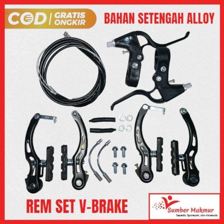 Rem Full Set Sepeda V Brake Setengah Alloy Lengkap Komplit BMX MTB ...