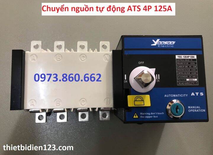 Bộ chuyển nguồn tự động ATS 4P 125A- Chuyển đổi 2 nguồn điện 3 pha 4 cực | Lazada.vn