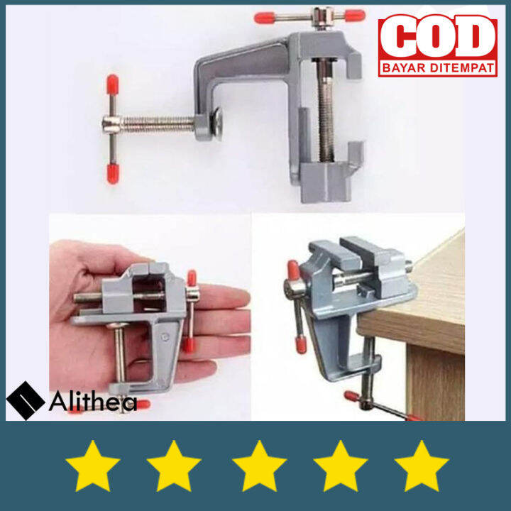 Klem Jepit Penahan Pegangan Barang - Catok Meja Mini Putar - Alat Bantu ...
