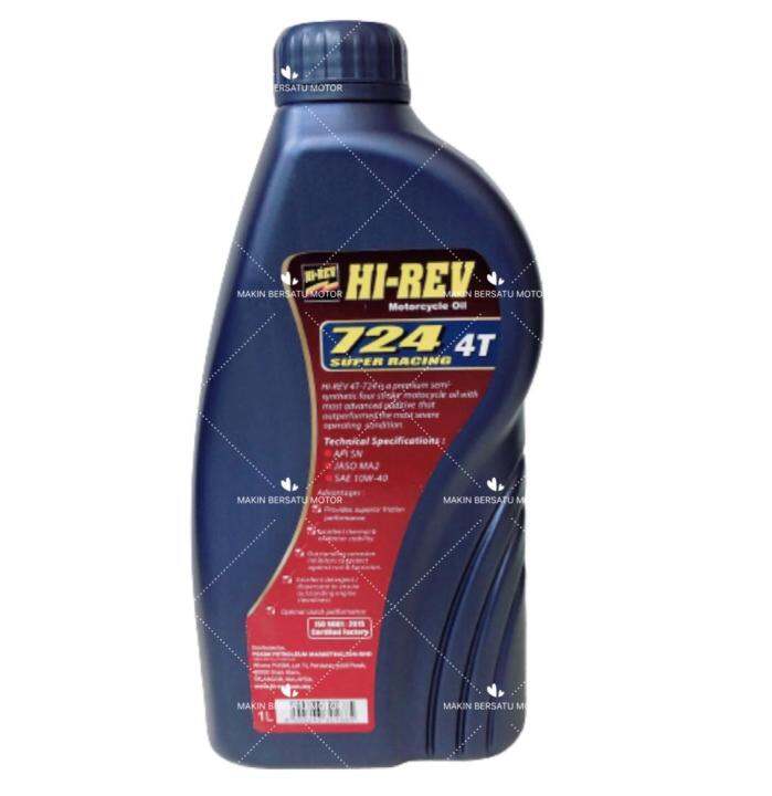 HI-REV 4T 724 SEMI SYNTHETIC Engine Oil 1Litre (API SN) (SAE 10W-40 ...