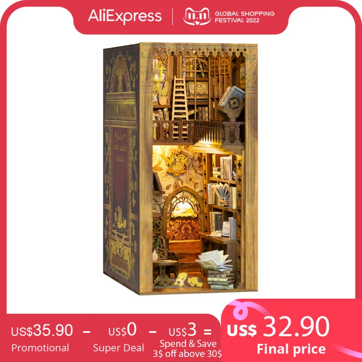 CUTEBEE DIY Book Nook Shelf Insert Kits Dollhouse Eternal Bookstore 3D ...