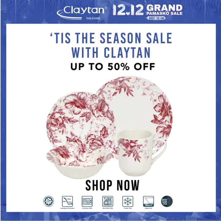 Claytan Impression 16 PCS Ceramic Dinner Set | Lead Safe and Microwave ...