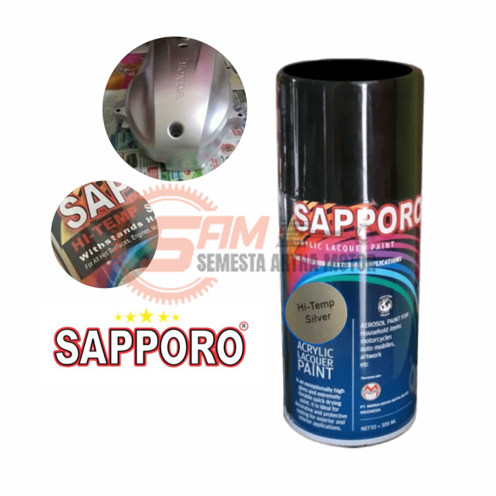 Pilox Sapporo Silver Hi Temp Cat Semprot Tahan Panas 300ml Aerosol Spray Colour | Lazada Indonesia