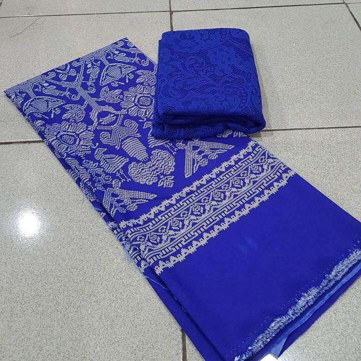 Setelan kain satin batik Dewata Lasem dan brokat lembaran bahan kebaya ...